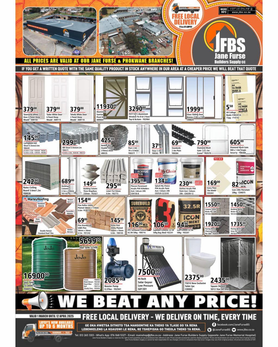 Jane Furse Builders Supply – JFBS Online